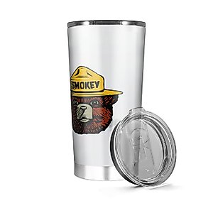Stainless Steel Insulated Tumbler 20oz 30oz Smokey Hot Funny Travel Cups Bear Travel Mug Cold Hot Coffee Tea Cup Wine Iced Tea Cup Coffee Cup Suit For Home Office Travel