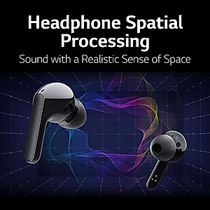 LG TONE Free FN6 - UVnano Kills 99.9% of Bacteria on Speaker Mesh True Wireless Bluetooth Earbuds with Meridian Sound, Dual Microphone, iPhone and Android Compatible, Wireless, Fast Charging, Black