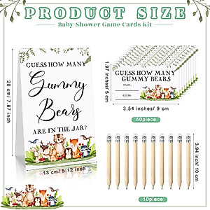 Baby Shower Games Guess How Many Bears Woodland Games Sign 50 Guessing Game Cards 10 HB Pencils 1 Cute Bear Bottle for Guests Gender Reveal Party Favors