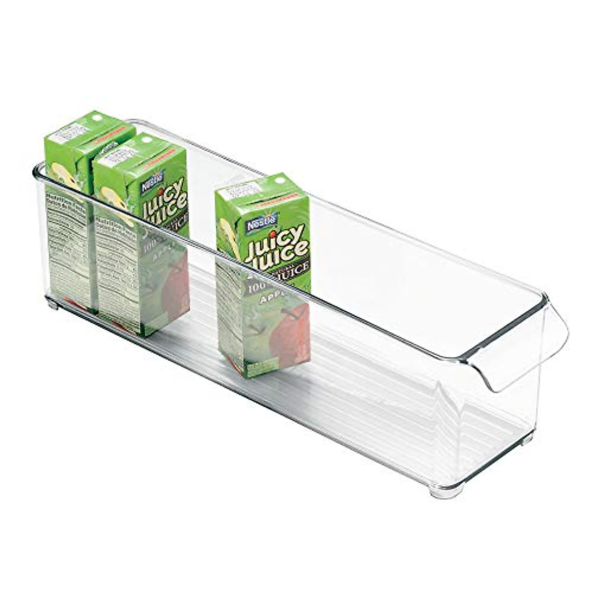 iDesign BPA-Free Plastic Pantry and Kitchen Storage, Freezer and Fridge Organizer Bin with Easy Grip Handles – 14.5" x 4" x 4”, Clear