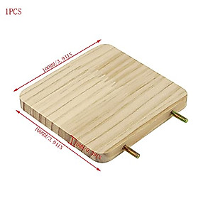 Mewutal Parrot Perch Wooden Hamster Platform Square Bird Stand Durable Exercise Toys for Bird Squirrel Pet Cage (Square, 10×10cm)
