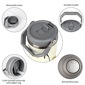 YTLKGFP 30 Oz Large Capacity Car Cup Cute Bee Tumbler with Handle Straw Lid Insulated Stainless Steel Water Bottle Travel Mug Leak-proof Car Cup Keeps Cold Or Hot