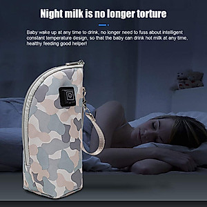 Portable Bottle Warmer, Milk Drink Heat Keeper USB Baby Bottle Warmer for Car Travel Indoor Outdoor Infant Bottle Thermostat 3 Gear Keep Warm(Camouflage)
