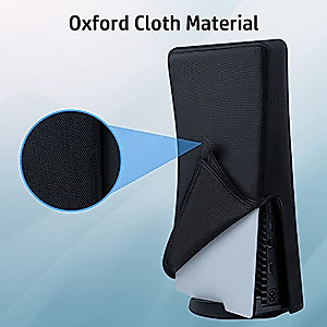 Mcbazel Dust Cover for PS5, Precision Cut Protective Case Anti Scratch Waterproof Cover Sleeve for Playstation 5 Console Digital Edition and Ultra HD Edition - Black