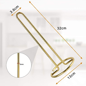 Supkiir Gold Paper Towel Holder, Standing Paper Towel Rack for Kitchen Counter, Bathroom Sink