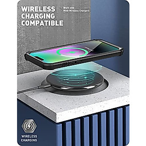 i-Blason Ares Designed for iPhone 14 Plus Case 6.7 inch (2022 Release), Dual Layer Rugged Clear Bumper Case with Built-in Screen Protector (Black)