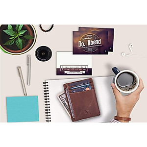 Front Pocket Wallet for Men Women Slim Minimalist Real Leather RFID Blocking Credit Card Holder (COGNAC WAX PULL UP)