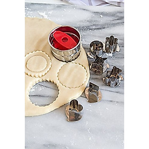 Fox Run, 2.5 x 2.5 x 1.75 inches, Linzer Cookie Cutter Set, Stainless Steel, 6-Piece