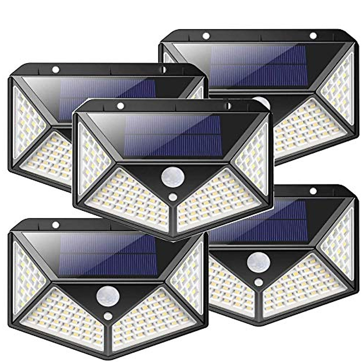 NXSP Outdoor Solar Lights, 100 LED Motion Sensor Solar Lights, IP65 Waterproof Module, [2400 Super Bright Energy-Saving Lamps] with 270° Wide Angle, Used in Gardens, terraces, garages(5)