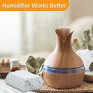 60PCS Humidifier Stick Filter Refill - Mini Humidifier Filter Sticks Air Diffuser Pure Wicks Refill Cotton Filter Sticks Replacement Wicks for Small Portable Humidifier Diffuser in Office Bedroom Home