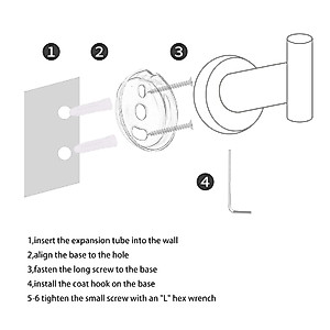 Augegel Towel Hooks Bathroom Coat Hook Robe Hook Stainless Steel Heavy Duty Door Hanger Towel Robe Clothes Cabinet Closet Sponges Wall Hook for Bathroom Bedroom Kitchen Hotel Pool 4 Packs (Gold)