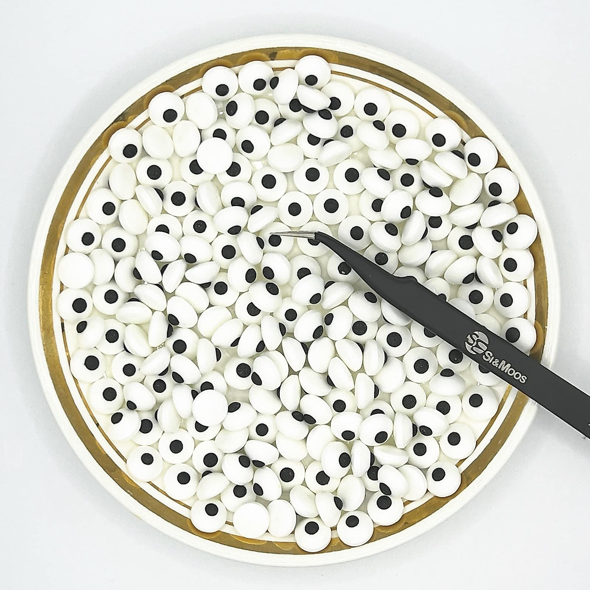 Small Edible Eyes for Decorating Candy Eyes Edible Eyes for Cupcakes Small Eyeball Sprinkles Edible Googly Eyes Kosher Christmas Cookie Decorations 2.75 OZ with Tweezers