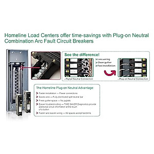 Square D - HOM120PCAFIC Homeline Circuit Breaker, 20-Amp, 120V, 1-Pole CAFCI , Plug-On Neutral