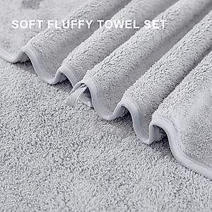 MAGGEA 4 Piece Oversized Bath Sheet Towels (35 x 70 in,Grey) 700 GSM Ultra Soft Bath Towel Set Thick Large Cozy Plush Highly Absorbent Towels Quick Dry Bathroom Towels Hotel Luxury Shower Towels