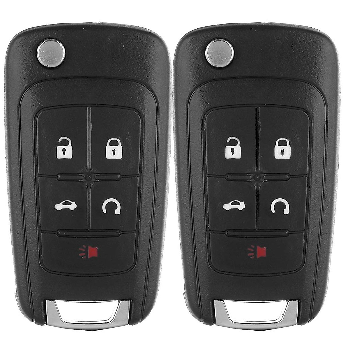 ANGLEWIDE Keyless Entry Remote Car Key Fob SHELL CASE 2pads Replacement for 10-17 for Buick for Chevy for GMC (FCC 5461A-01060512) 5 Buttons