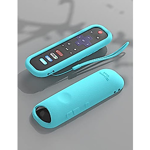 Remote Case for Roku Smart TV RC280 RC282 URC280J XRC280J Remote Control Universal Replacement Lightweight Silicone Case Cover Sleeve Skin with Lanyard for Roku TV Remote(Glow in Dark-Blue)