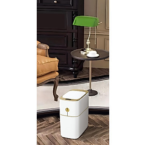 JUDRDO Kitchen Trash Can with Lid Soft Close, 13Liter /3.5 Gallon Automatic Garbage Can, Small Trash Can for Bathroom Bedroom Office Home Warehouse Appartment