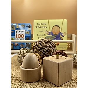 Leticia's Corner Set of Wooden Pincer Grasp and Egg Cup Puzzles, Pincer Puzzles, First Puzzles, Montessori Toys for 6 Months+, Fine Motor Skills Learning