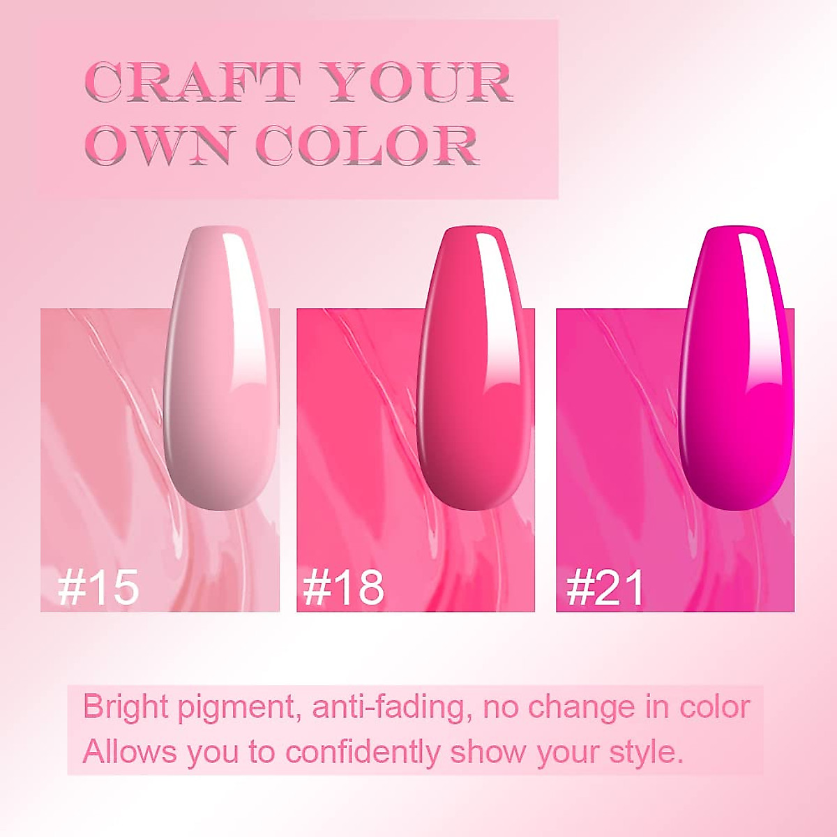 BINGBRUSH 3 Pcs Gel Nail Polish Kit, 10ML Pink Gel Polish Nail Lacquer Long Lasting High Shine Soak Off Gel Polish Set LED Nail Art Manicure Salon DIY Gel Nail Design Decoration at Home