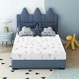 Full Size Mattress for Kids, 6 Inch Full Mattress in a Box with Breathable Bamboo Cover, Green Tea Memory Foam Mattress Made in USA for Bunk Bed, Trundle Bed, Medium Firm, CertiPUR-US Certified