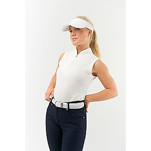 Surprizeshop Super Stretch Woven Webbing Belt | Womens Golf Belt | ONE SIZE FITS MOST | Reinforced PU Tip (White)