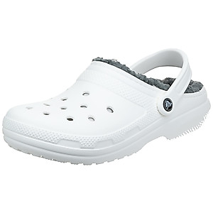 Crocs Classic Lined Clog White/Grey Men's 8, Women's 10 Medium