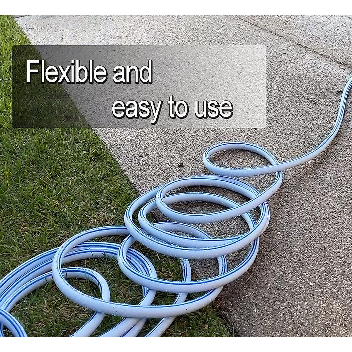 Atlantic Heavy Duty Garden Hose 5/8 Inch x 1 ft Blue, Short Connection Leader Hose (1 Foot)