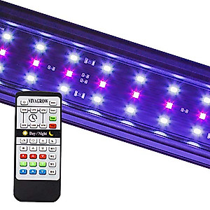 VivaGrow DN DayNight RGB 24/7 Customize Automation Full Spectrum LED Aquarium Fish Tank Light Extendable Remote (24" - 30")