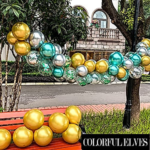 12 Inch 100 Pcs Latex Metallic Chrome Balloons Helium Shiny Thicken Balloons Party Decoration (Gold)