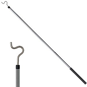 Clothes Hanger Reaching Hook Telescopic Adjustment Clothes Hook Rod Light and can Extend from51 Hook and Sponge Handle. (50inch)