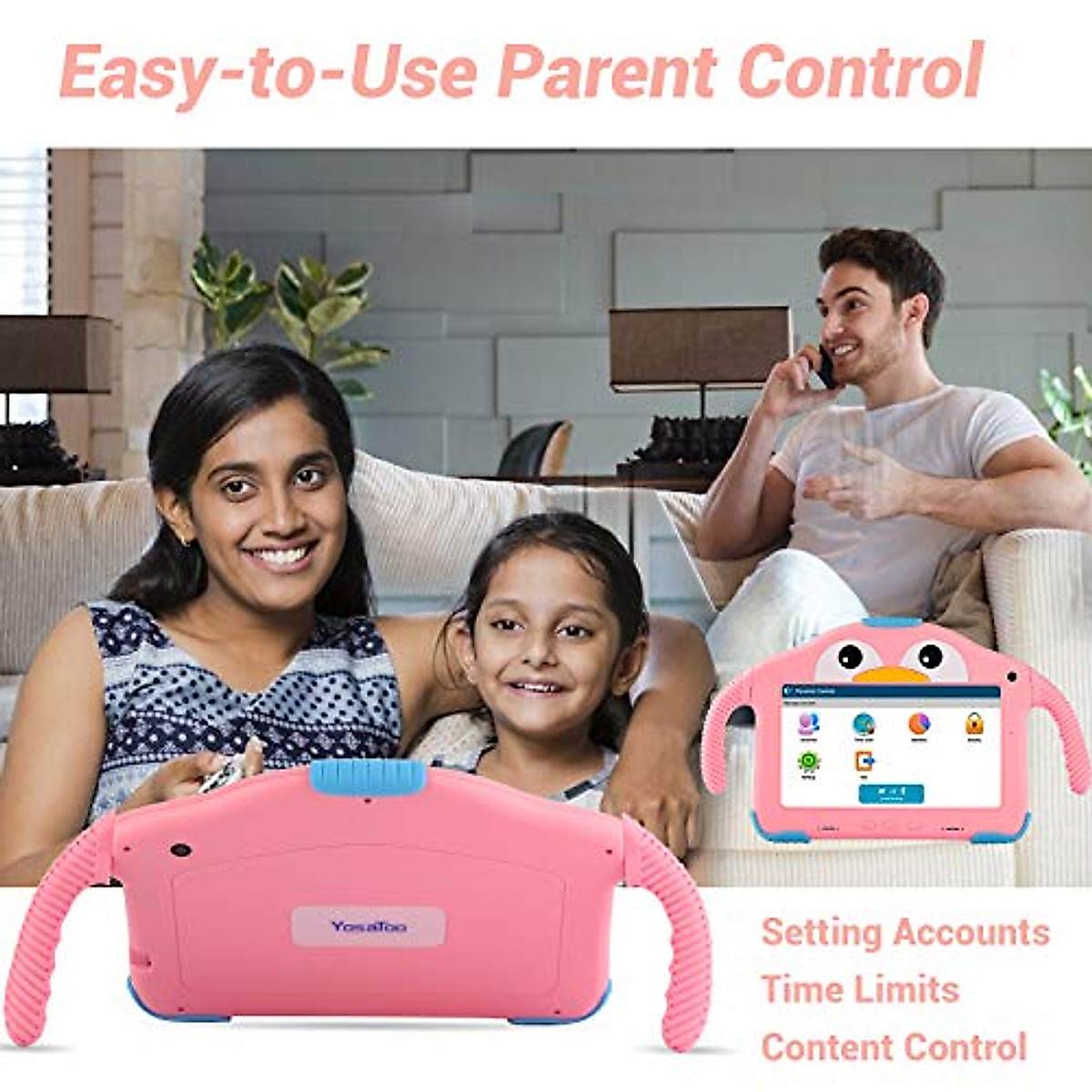 Tablet for Toddlers Tablet Android Kids Tablet with WiFi Dual Camera 32GB Storage 1024 x 600 Screen Parental Control Google Playstore YouTube Netflix for Boys Girls Android 10