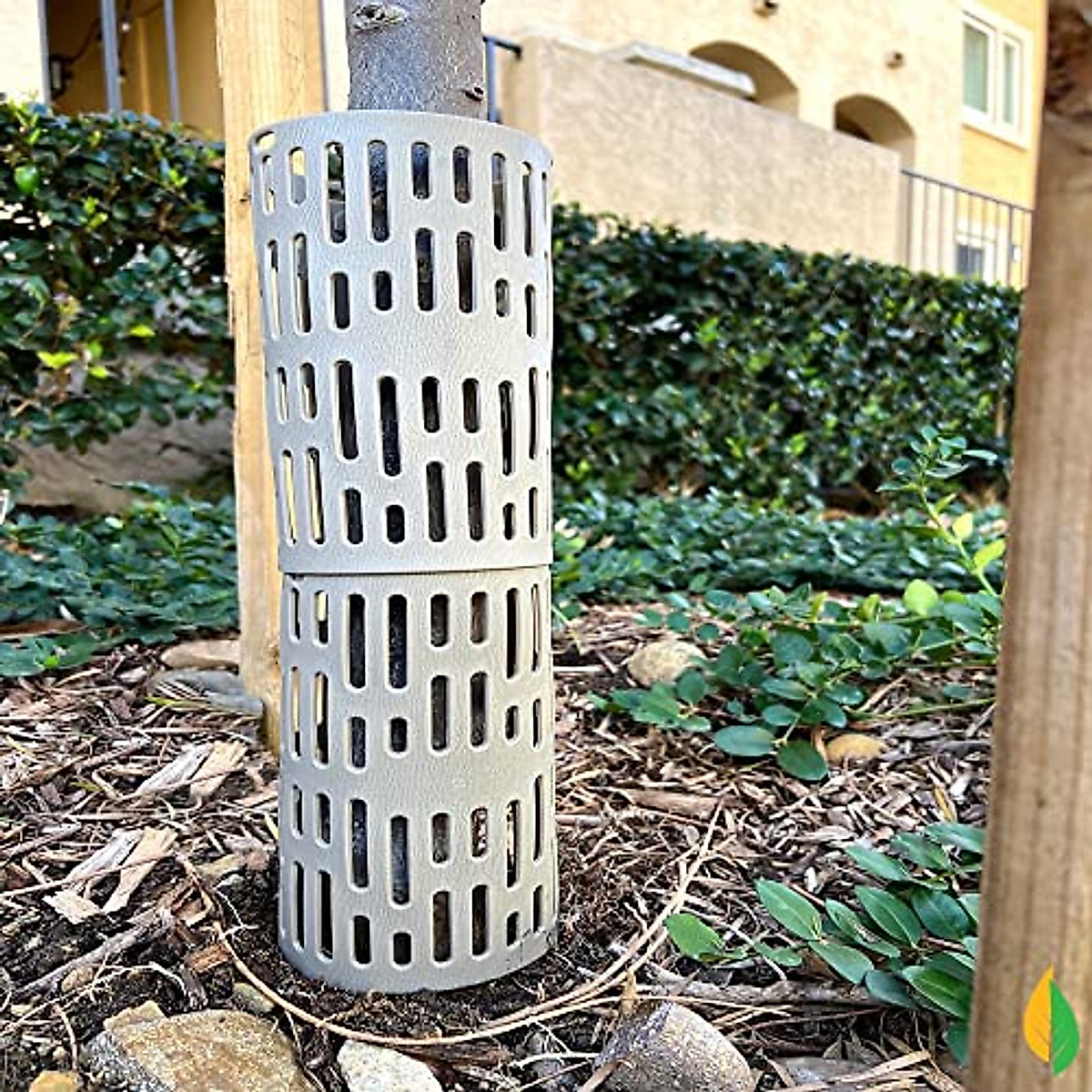 Plantem Tree Trunk Protector (6 Pack) - Durable Tree Guard Panels Protect from Trimmers, Mowers & Sun | Weather-Proof Tree Protectors Interlock for Custom Fit | Grey Color Tree Guards Trunk Protector