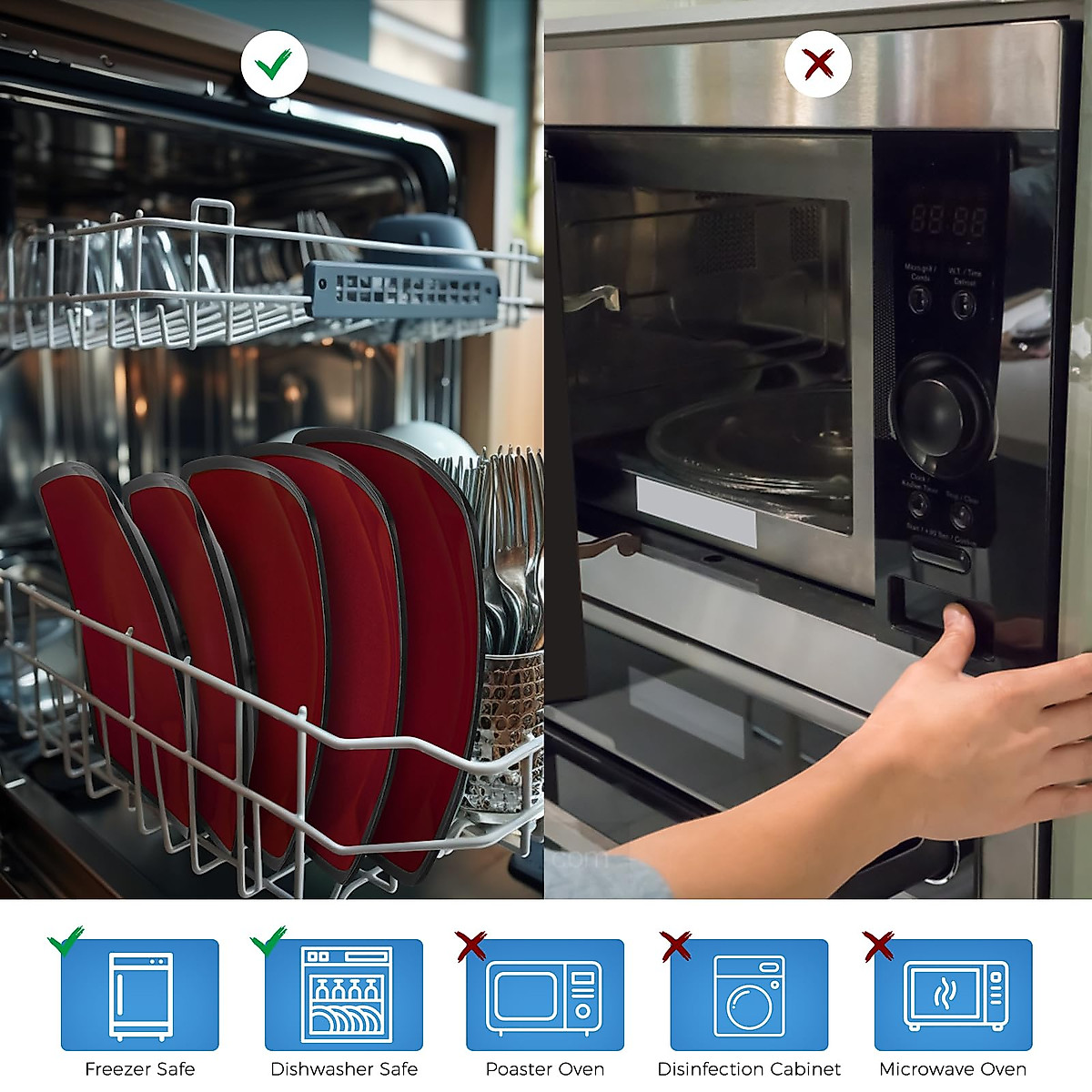 afcevnlb Square Melamine Dinnerware Sets 12 Piece Service for 4 Deep Red Plates and Bowls Sets for Indoor/Outdoor Grill, Holiday Party, Camping