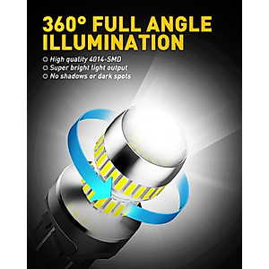 AUXITO Upgraded 7440 7443 LED Bulbs for Reverse Lights T20 7441 7444 LED Replacement Light Kit for Backup Tail Brake Signal Parking DRL Lights, 6000K Xenon White