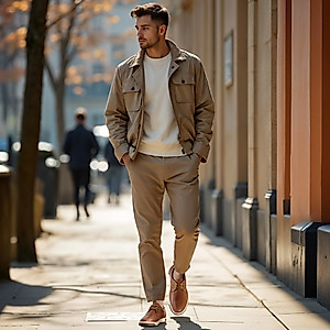 Jousen Men's Casual Shoes Memory Foam Mens Fashion Sneakers 3 Eyelets Business Dress Sneaker (A81Q06 Yellow Brown 14)