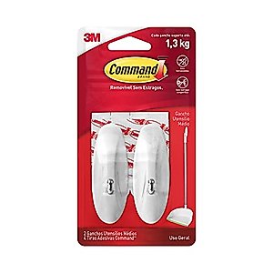 Command Medium Wire Hooks, White, 2-Hooks, 4-Strips, Organize Damage-Free