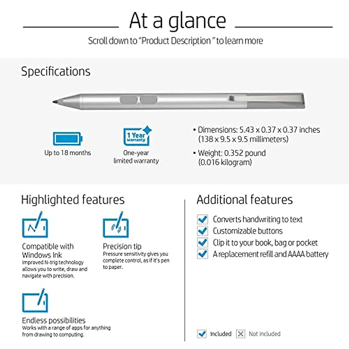 Pen for Microsoft Surface Go 2 10.5 Touchscreen Latest Model Work with Microsoft Surface Laptop