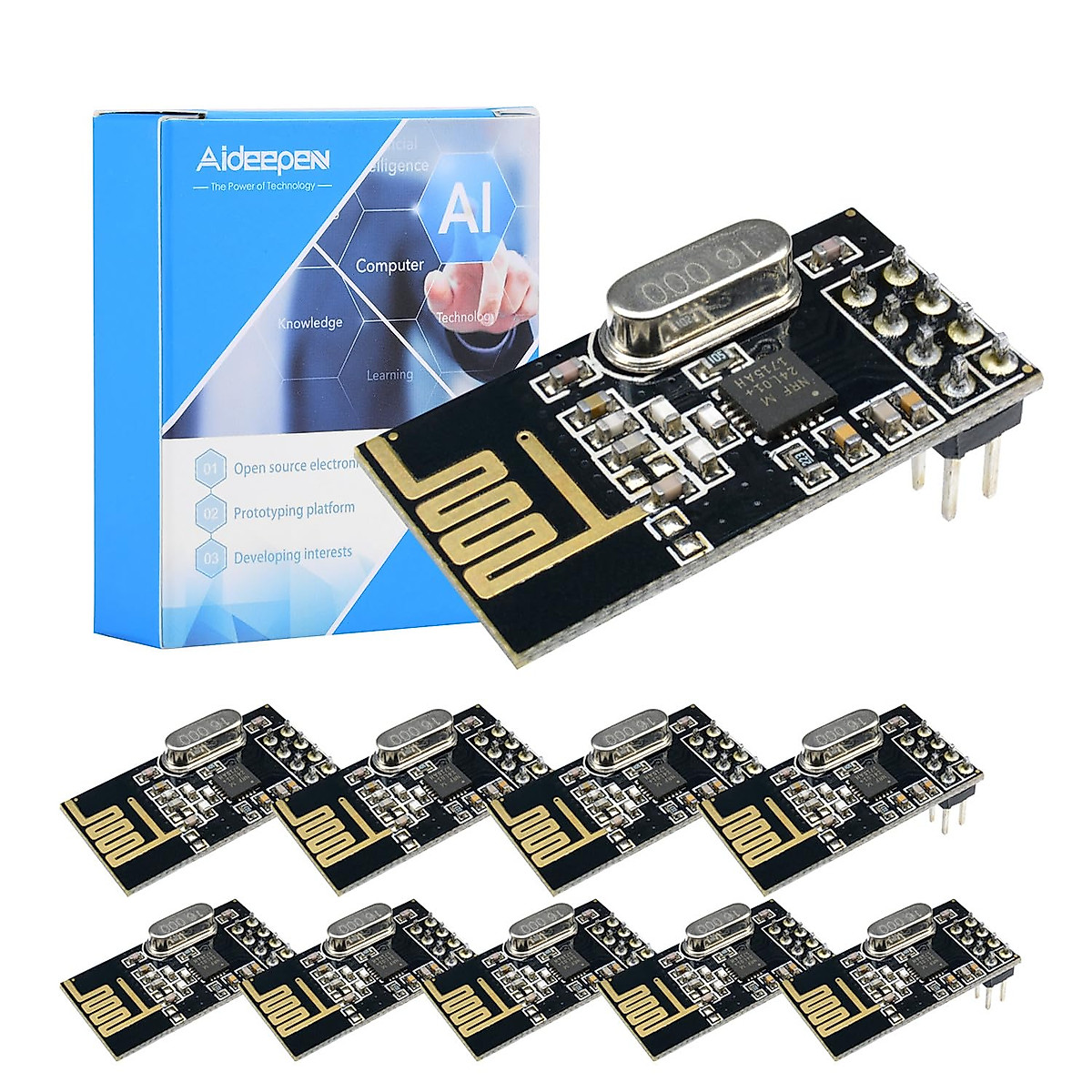 Aideepen 10PCS NRF24L01+ 2.4GHz WL Transceiver Module R-F Transceiver Module