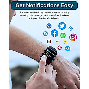Smart Watches for Men Women (Answer/Make Call), Alexa Built in, 1.8" Full Touch Screen Fitness Tracker with Heart Rate SpO2 Sleep Monitor IP68 Waterproof Smart Watch for iPhone Android Phones