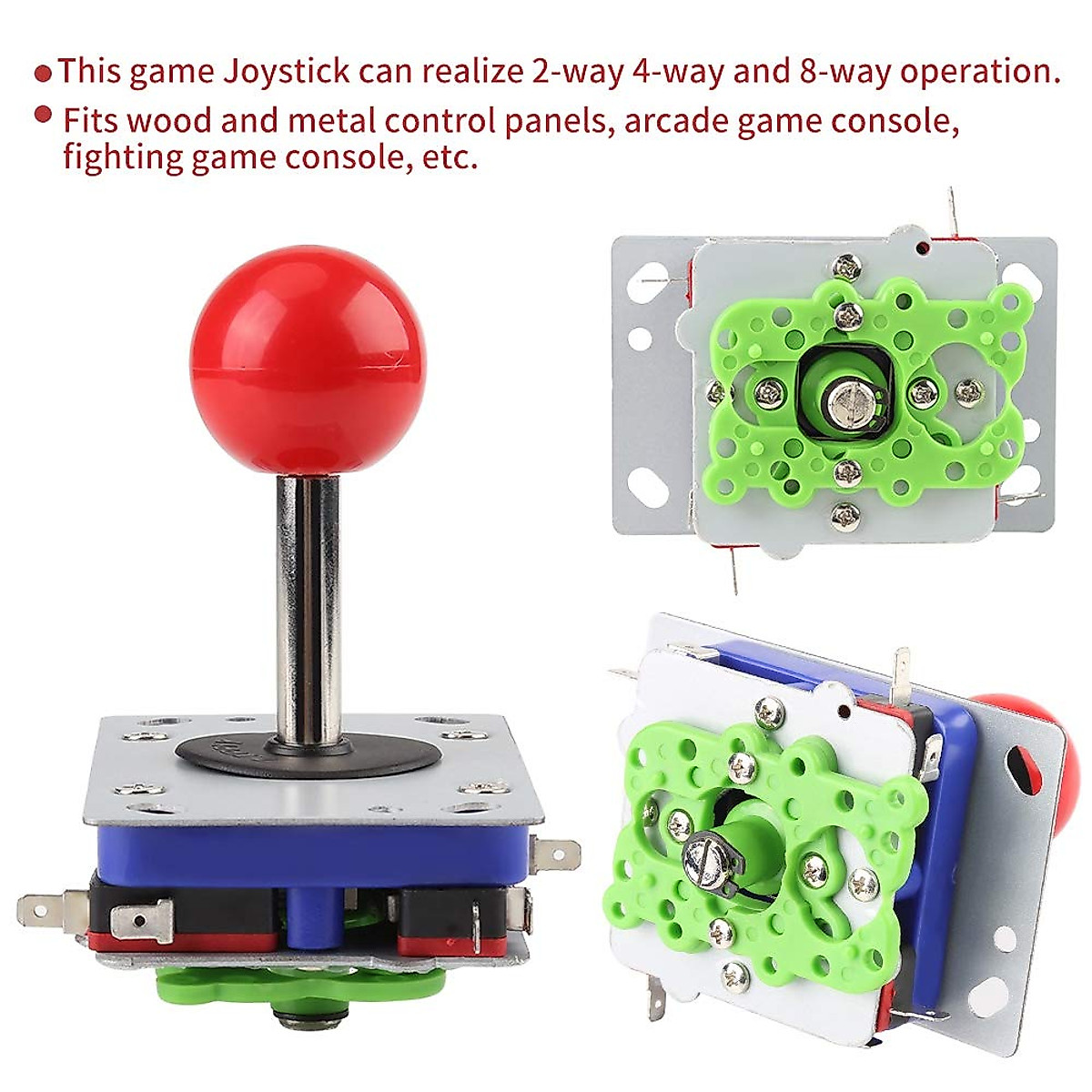 1pcs Arcade Joystick, Adjustable Competition Style Long Handle Joystick Classic 2/4/8 Way Game Joystick Ball for Arcade Gaming Cabinet Button Kit