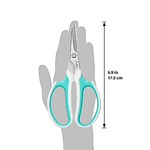 Beaditive Multipurpose Craft Scissors - High-Leverage Crafting Scissors with Sharp Carbon Steel Blades - Ergonomic Sewing Scissors for Heavy Duty Projects - Safe Office, Scrapbook, Leather Scissors