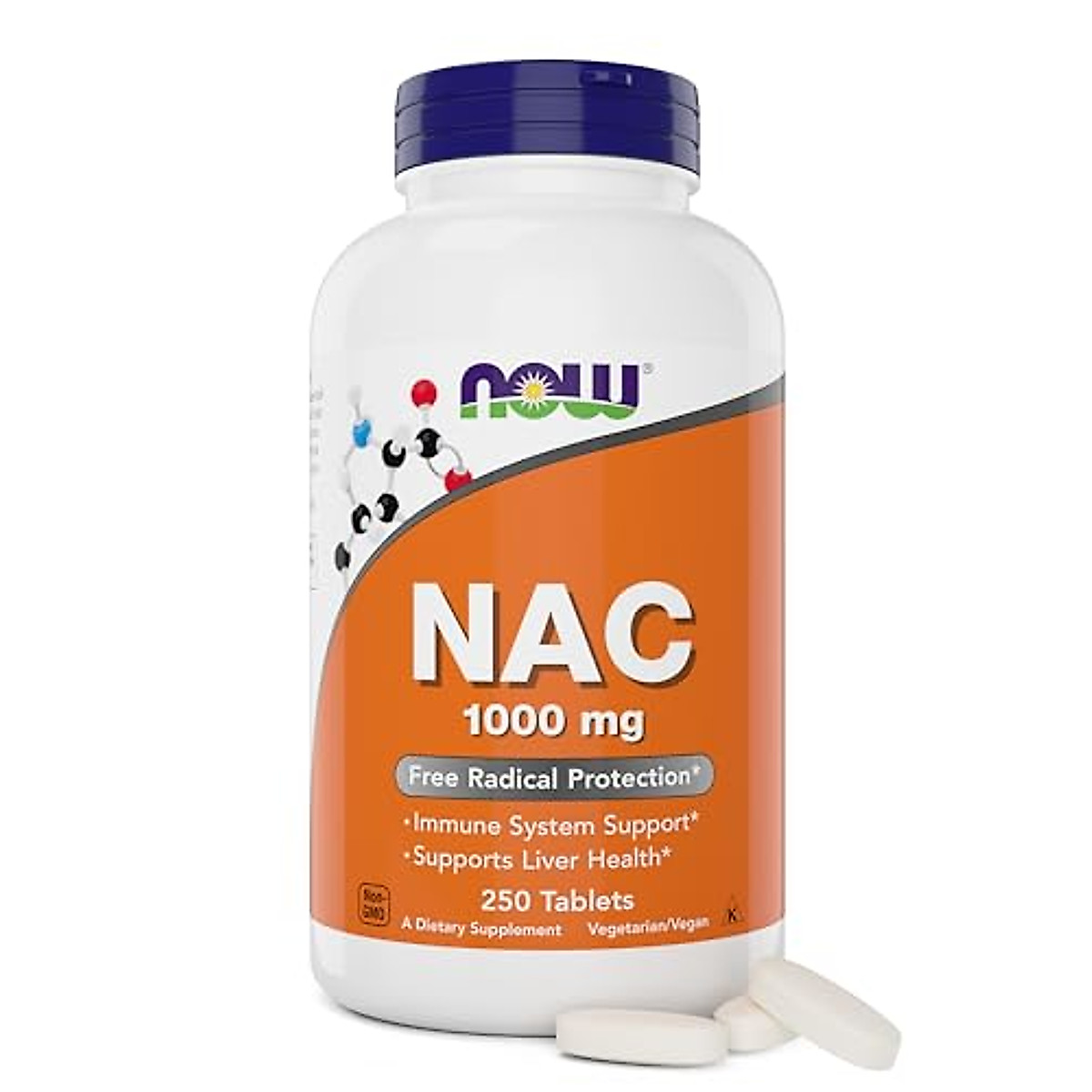 Now NAC, 1000 mg, 250 Tablets, Vegetarian and Vegan, Non-GMO