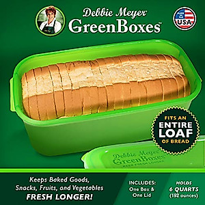 Debbie Meyer GreenBoxes – BreadBox keeps Baked Goods, Snacks, Fruits, and Vegetables Fresh Longer, Reusable, BPA Free, Made in USA