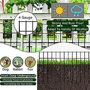 15 Pack No Dig Animal Barrier Fence,24×15 Inch Dog Barrier Fence Digging Underground Decorative Garden Fence Dog Digging Fence Black Perfect for Patio and Garden