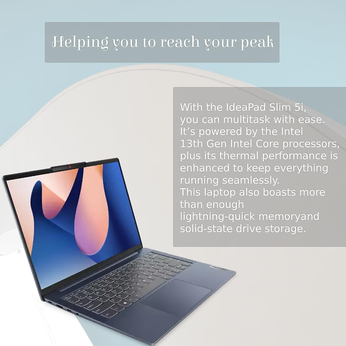 Lenovo IdeaPad Slim 5i Laptop, 16" WUXGA IPS Touchscreen, Intel Core i7-1355U (10 cores, 12 threads), 16GB DDR5 RAM, 2TB SSD, Intel Iris Xe Graphics, Wi-Fi 6, Backlit Keyboard, Windows 11 Home