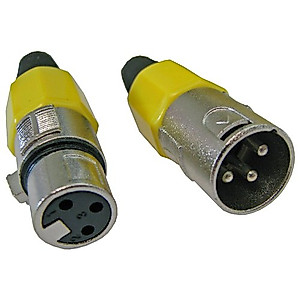 XLR Male to Female 3pin Mic Microphone Lo-z Extension Cable Cord (100 Foot Feet ft, Yellow)