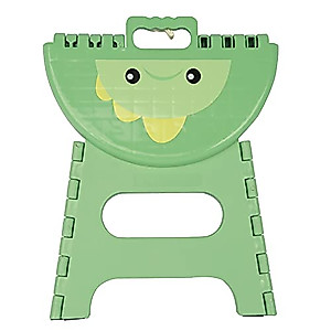 famobay Home Foldable Step stools - Round Cartoon Seat -11 Inches Wide & 9 Inches Tall - 300 lbs Capacity - Light Weight Plastic Design (Dinosaur, 1)