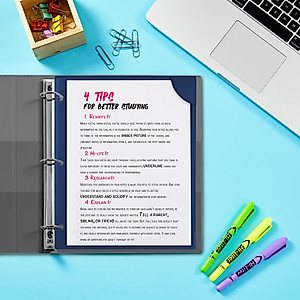 Avery Corner Lock Binder Pocket for 3 Ring Binders, Navy Blue with Clear Front, for 8.5" x 11" Documents, Acid-Free and Archival-Safe, 1 Binder Folder (47838)