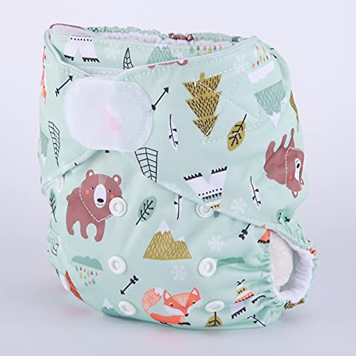 Baby Pocket Cloth Diaper Nappy Hook and Loop (Bears Teepee)