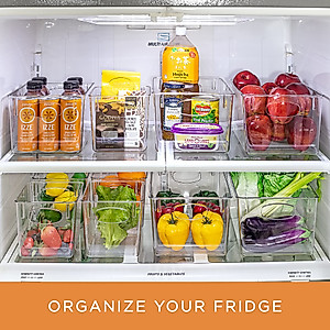 Sorbus Clear Plastic Storage Bins - Fridge Organization and Storage Solution, Acrylic Kitchen Cabinet and Pantry Organizer, Fridge Organizer Bins in 3 Sizes (6 Pack: 2 Small, 2 Medium, 2 Large)